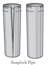 Seal-Tite V-Line Straight Snap Lock Round Pipe, 60" Section, 6", 26 Gauge